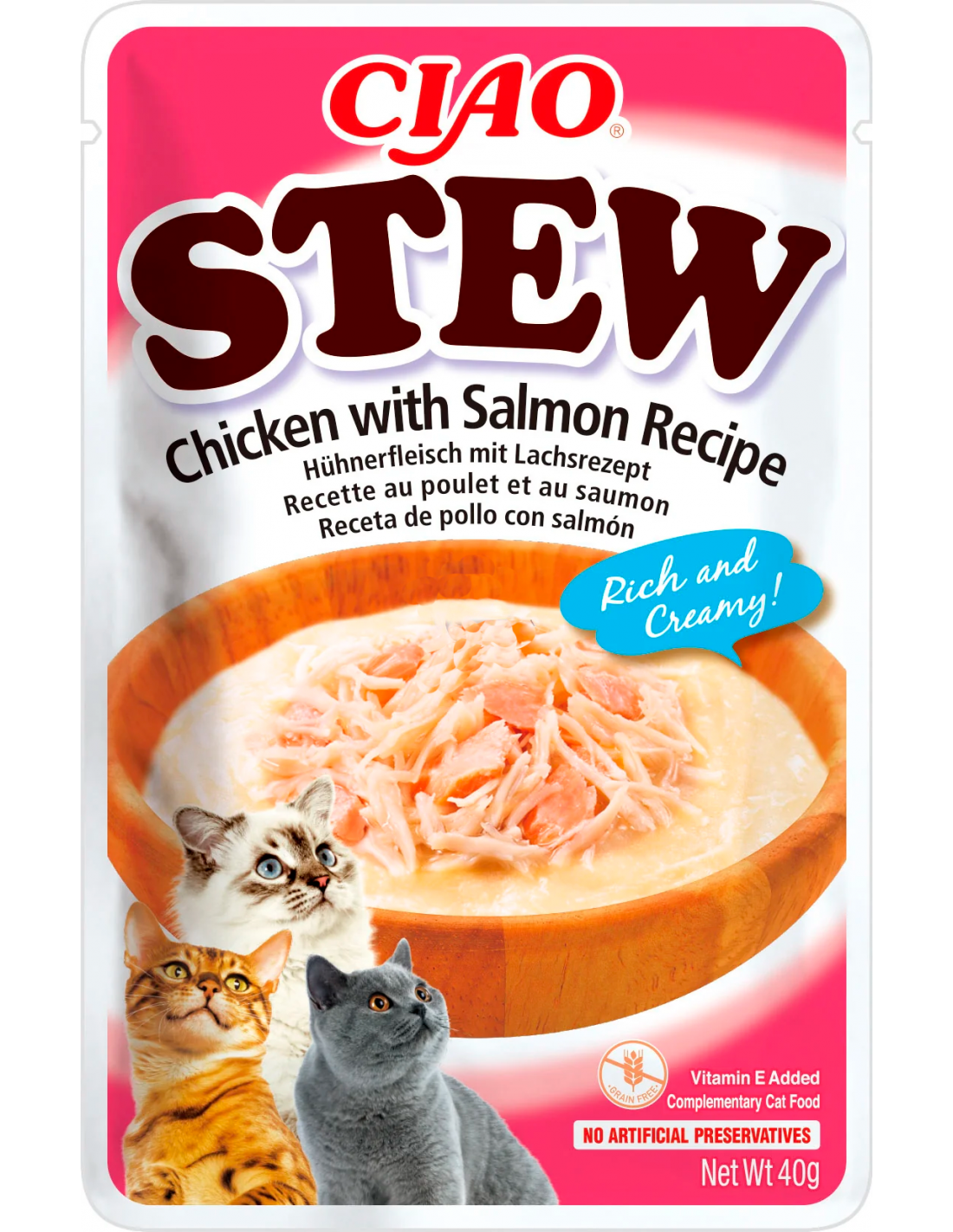 Ciao Cat Stew Estofado Pollo con Salmón 40 gr | Gos i Gat Alimentació S.A.
